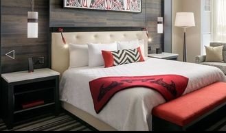 Commercial Hotel Luxury Furniture , Apartment Hotel Bedroom Furniture Drak Color