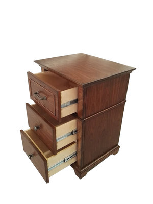 Anqitue looking walnut finish wooden 3-drawer night stand,bed side table for hotel bedroom furniture