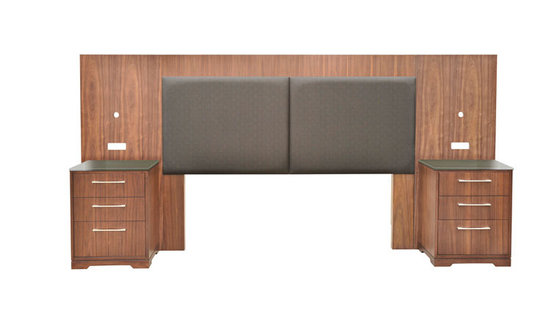 Walnut wood veneer upholstery king/queen size wooden headbaord for 5-star hotel bedroom furniture