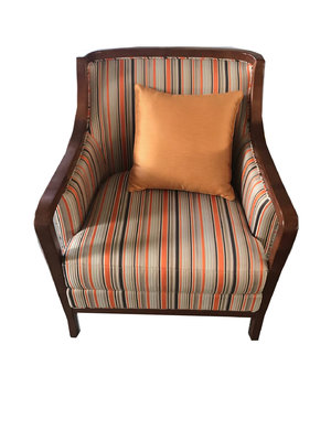 Solid wood frame fabric upholstery hotel lounge chair/single sofa