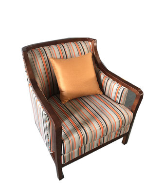Solid wood frame fabric upholstery hotel lounge chair/single sofa