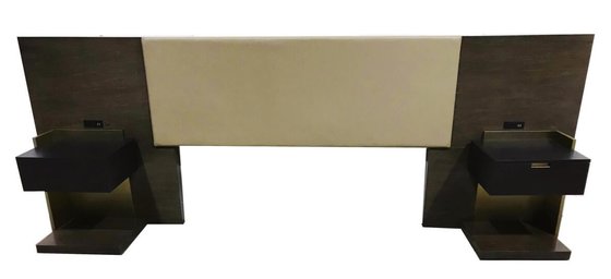 walnut wood frame with vinyl upholstery king/queen size wooden headbaord for 5-star hotel bedroom furniture