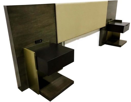 walnut wood frame with vinyl upholstery king/queen size wooden headbaord for 5-star hotel bedroom furniture