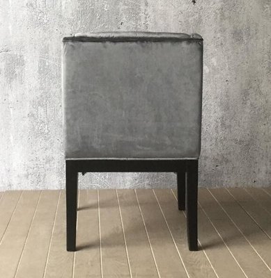 Dark Oak wood finish  Linen fabric upholstery arm chair/wooden dining chair/desk chair