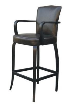 Solid wood frame white pu/leather upholstery American style wooden barstool