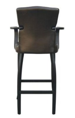 Solid wood frame white pu/leather upholstery American style wooden barstool