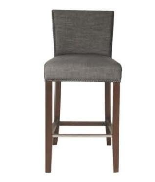 American styleSolid wood frame Grey linen fabric upholstery wooden barstool/counter stool