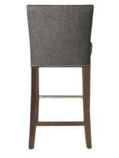 American styleSolid wood frame Grey linen fabric upholstery wooden barstool/counter stool