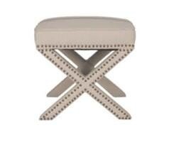 European style Square Bedroom llinen fabric upholstery cross leg ottoman