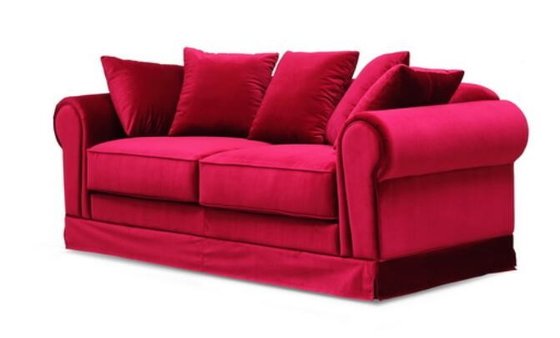 American style red Linen fabric upholstery classic 3-seater sofa,lounge chair,living room sofa