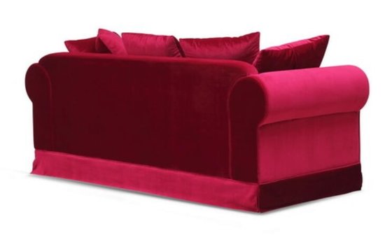 American style red Linen fabric upholstery classic 3-seater sofa,lounge chair,living room sofa