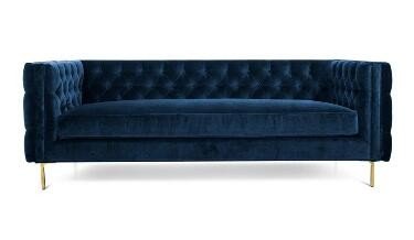 Luxury Fabric upholstery tufted metal base 3-seater sofa,living room sofa