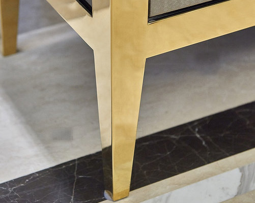 Brass metal frame black finish 4-door console cabinet/media console for hotel bedroom furniture,hospitality casegoods