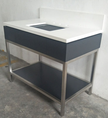 304# polished finish stainless steel metal hotel bathroom vanity cabinet /bathroom cabinet