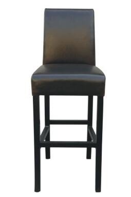 Beech wood brown pu upholstery barstool/counter stool with metal bars,fashion wooden barstool
