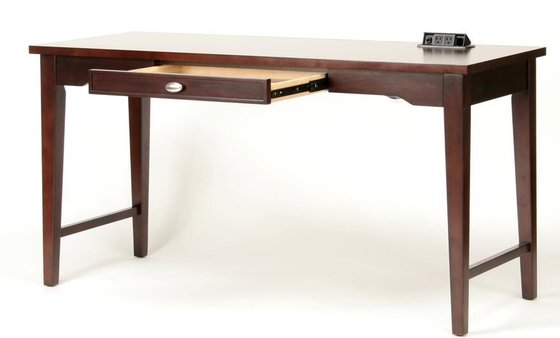 Simple design competitive price dark finish Wooden writing desk with one drawer for hotel bedroom furniture