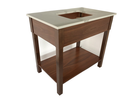White quart simple design American hotel Custom made dark walnut Wooden bathroom vanity base,bathroom cabinet for hotel