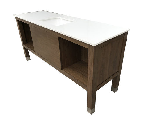 White quartz top American hotel Custom made oak wood veneer Wooden bathroom vanity base,bathroom cabinet for hotel