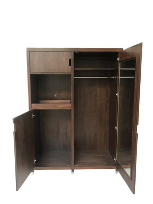 Luxury design American hotel Custom made walnut wood veneer  Wardrobe,closet cabinet,hospitality casegoods