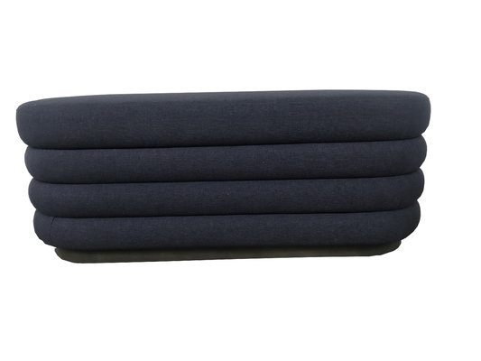 Fully blue linen fabric upholstery bench/ ottoman/bed bench for hotel bedroom furniture,soft seating for hotel bedroom