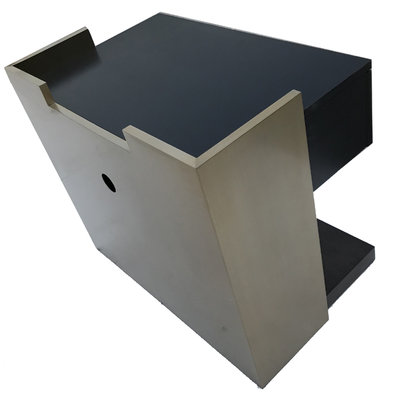 Champagne finish metal u shape frame oak veneer 1-drawer night stand for Renaissance hotel bedroom,hospitality casegoods