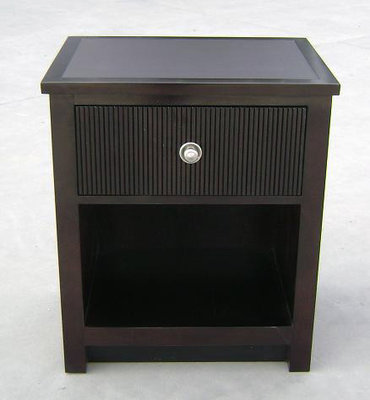 HPL top with solid wood edg 1-drawer dark finish night stand,bedside table,hotel bedroom furniture,hospitality casegoods