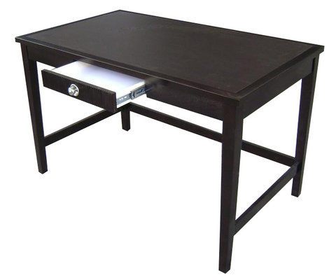 Simple dark finish 1-drawer Wooden HPL top writing desk for hotel bedroom furniture,hospitality casegoods