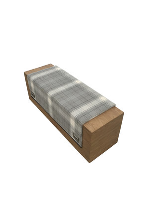 Solid oak wood frame custom made with fabric upholstery wooden bench for hotel bedroom,hospitality casegoods