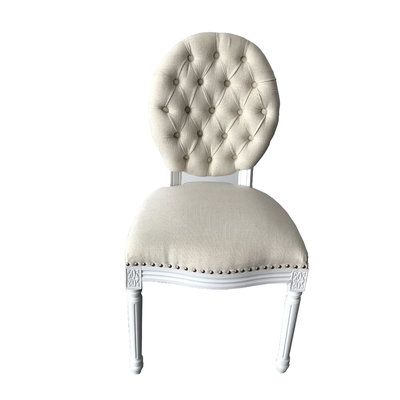 French Style new design classic white dining chair with linen fabric chair dining
