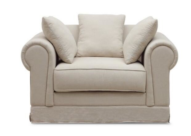 American style Linen fabric upholstery classic 1-seater sofa,lounge chair,living room sofa