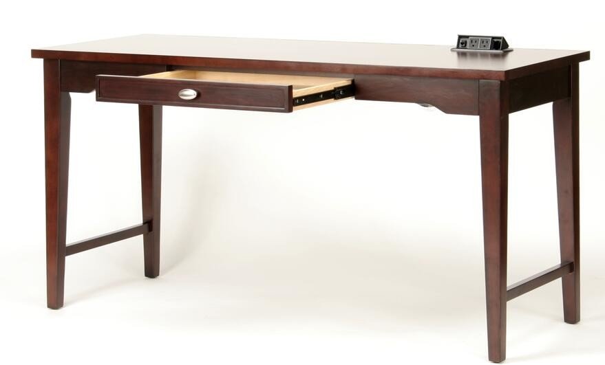 Simple design competitive price dark finish Wooden writing desk with one drawer for hotel bedroom furniture