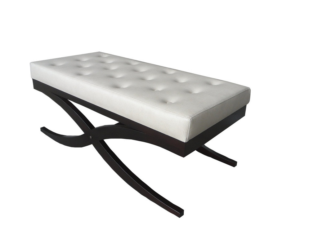 X shape blind tufted pu/leather upholstery bench,bed end bench for hotel bedroom,soft seating for hotel bedroom