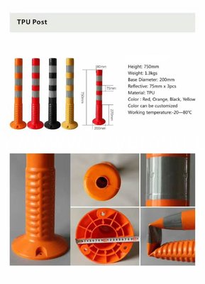 TPU WARNING POST DELINEATOR spring post Road Flexible Delineator traffic  Bollard
