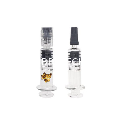 Best cbd oil container 1ml syringe plunger lock custom logo medical glass syringe for thick oil from IBRSCBD