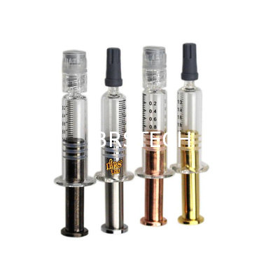 IBRSCBD Prefilled luer lock 1ml cbd oil metal glass syringe disposable glass thick oil medical syringe
