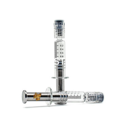 IBRSCBD Prefilled luer lock 1ml cbd oil metal glass syringe disposable glass thick oil medical syringe