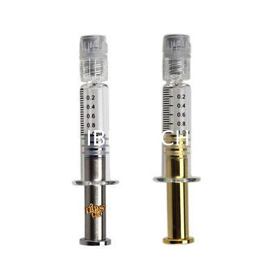 IBRSCBD Prefilled luer lock 1ml cbd oil metal glass syringe disposable glass thick oil medical syringe