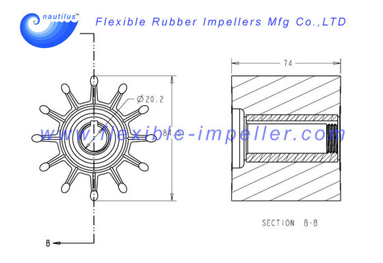 Water Pump Flexible Rubber Impeller Replace Jabsco Impeller 18958-0001