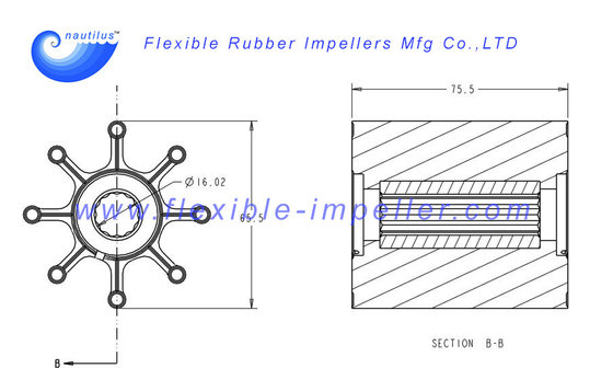 Water Pump Flexible Rubber Impeller Replace Jabsco Impeller 17018-0001