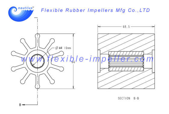 Flexible Rubber Impellers replace Jabsco Impeller 31130-0061 Neoprene