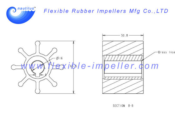 Raw Water Pump Flexible Rubber Impeller Replace Jabsco Impeller 4598-0001