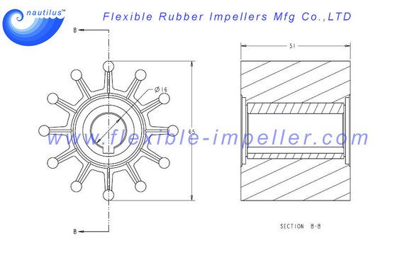Water Pump Flexible Rubber Impeller Replace Jabsco Impeller 18327-0001