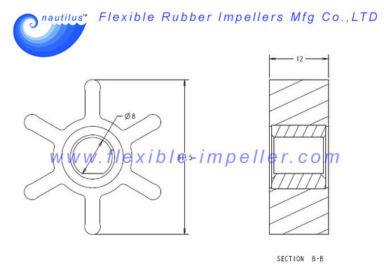 Water Pump Flexible Rubber Impeller Replace Jabsco Impeller 1414-0001 & 21414-0001