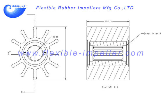 Flexible Water Pump Impeller Replace Johnson impeller 09-SP500 Neoprene