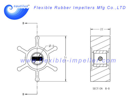Raw Water Pump Impellers Replace Jabsco Impeller 6303-0001 Neoprene