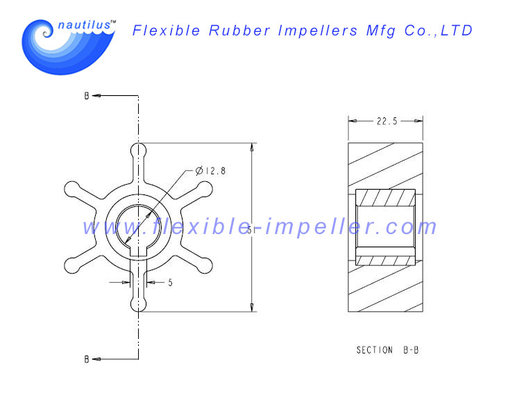 Raw Water Pump Flexible Rubber Impellers Replace Jabsco Impeller 22799-0001