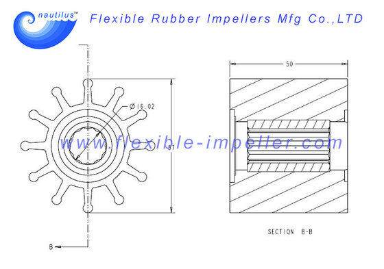 Water Pump Flexible Rubber Impeller Replace Jabsco Impeller 22120-0001