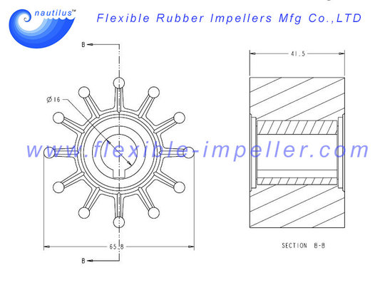 Raw Water Pump Flexible Rubber Impeller Replace Jabsco Impeller 18948-0001