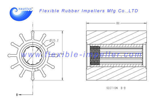 Water Pump Flexible Rubber Impeller Replace Johnson Impeller 09-821BT-1 for Johnson F75 Water Pump