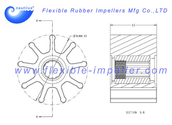 Water Pump Flexible Rubber Impeller Replace Johnson Impeller 09-1029B for Johnson F8 Water Pump Neoprene